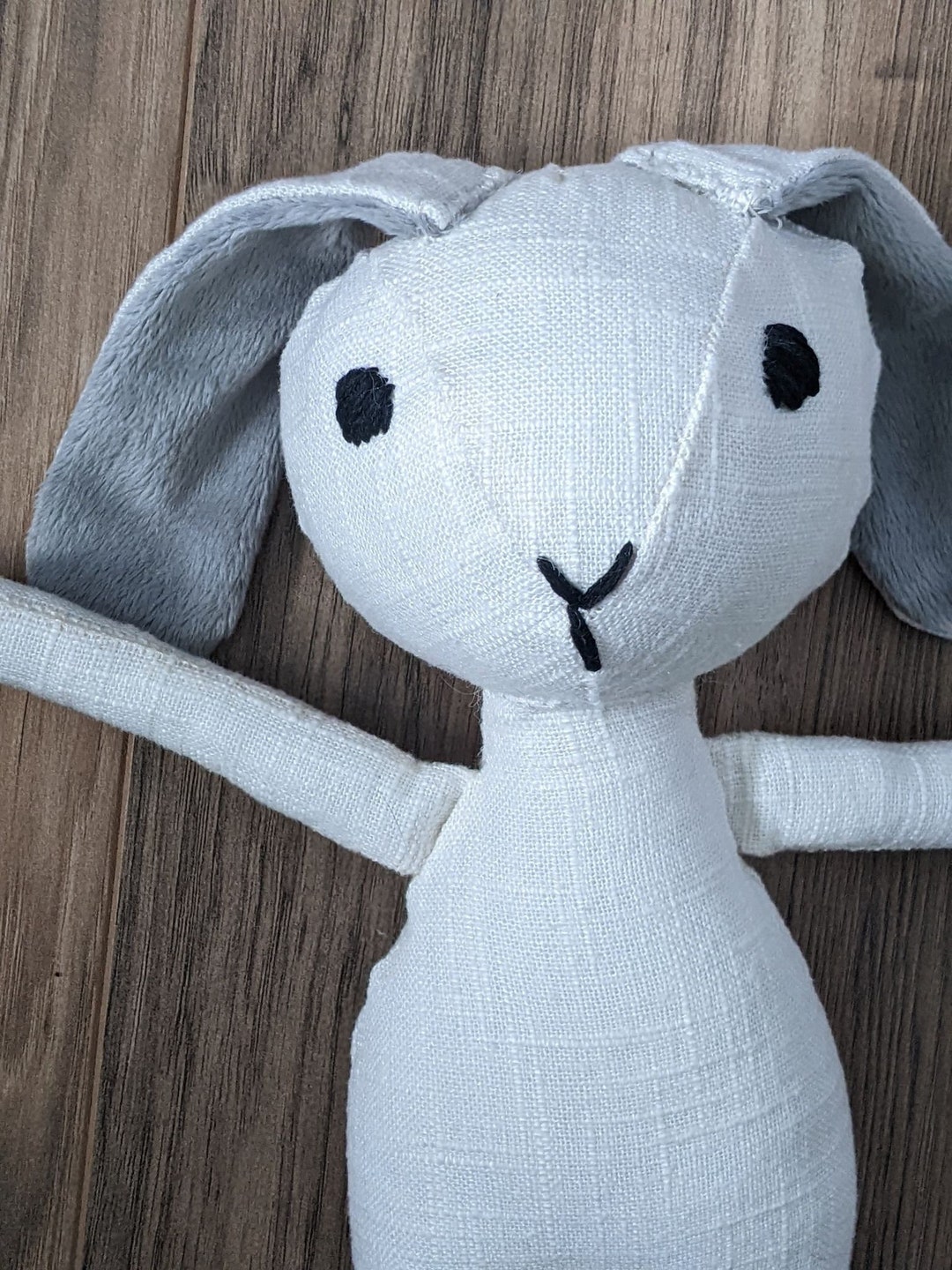 Handmade Linen Bunny Plush: Tobey, Cuddly Stuffed Animal - Etsy