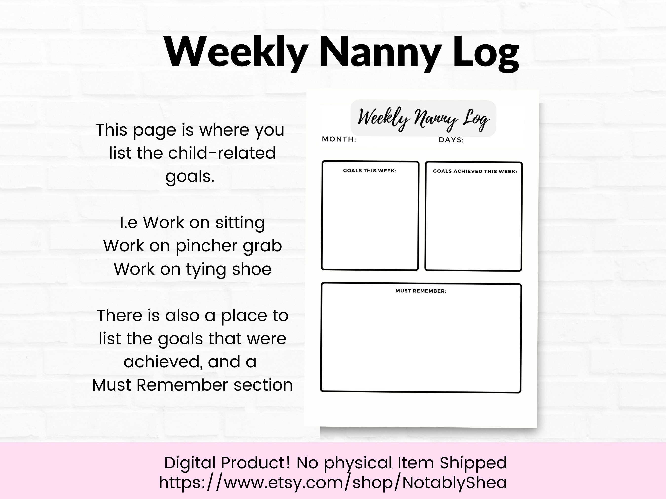 Minimalist Nanny Binder – Undated Childcare Planner (digital Download ...
