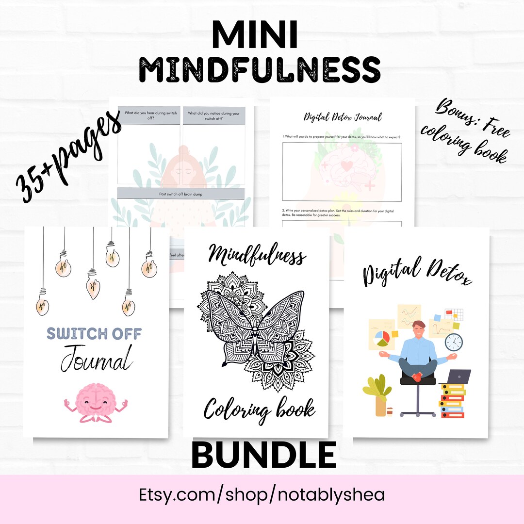 Digital Detox and Switching off Bundle, Mindfulness Worksheets, Bonus ...