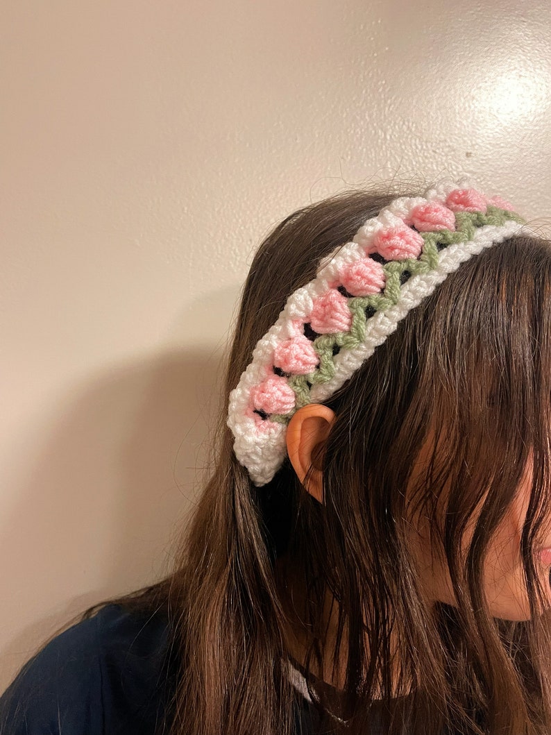 Tulip Flower Crochet Headband - Etsy