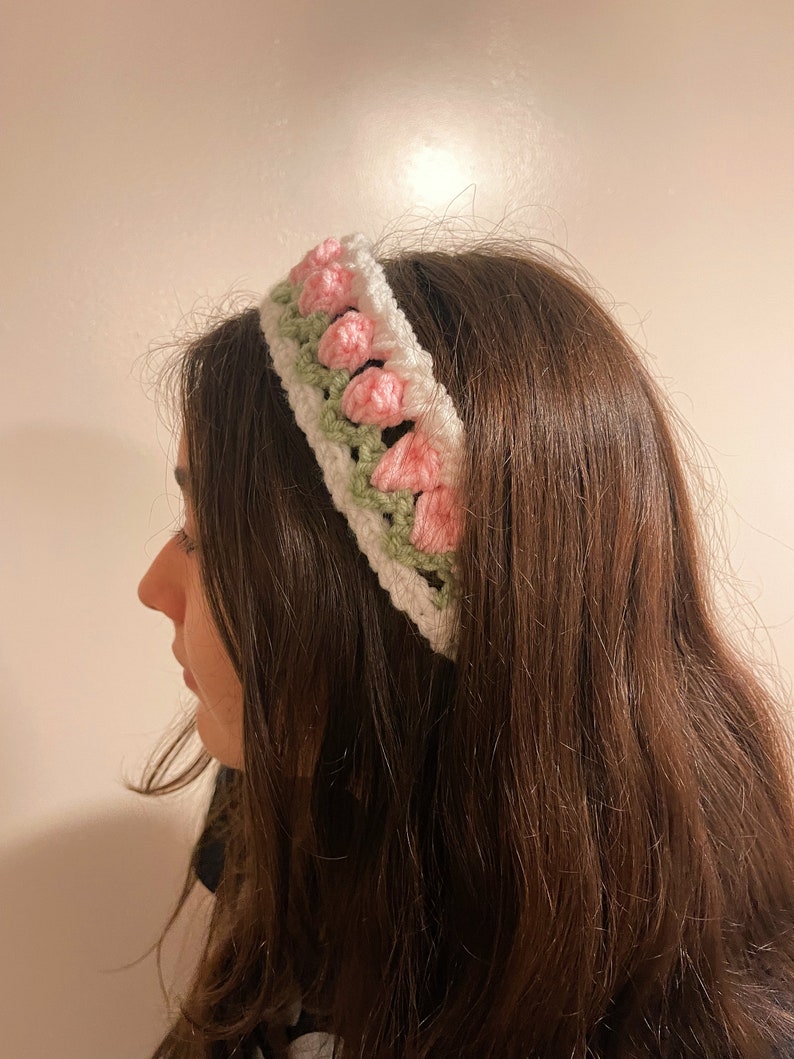 Tulip Flower Crochet Headband - Etsy