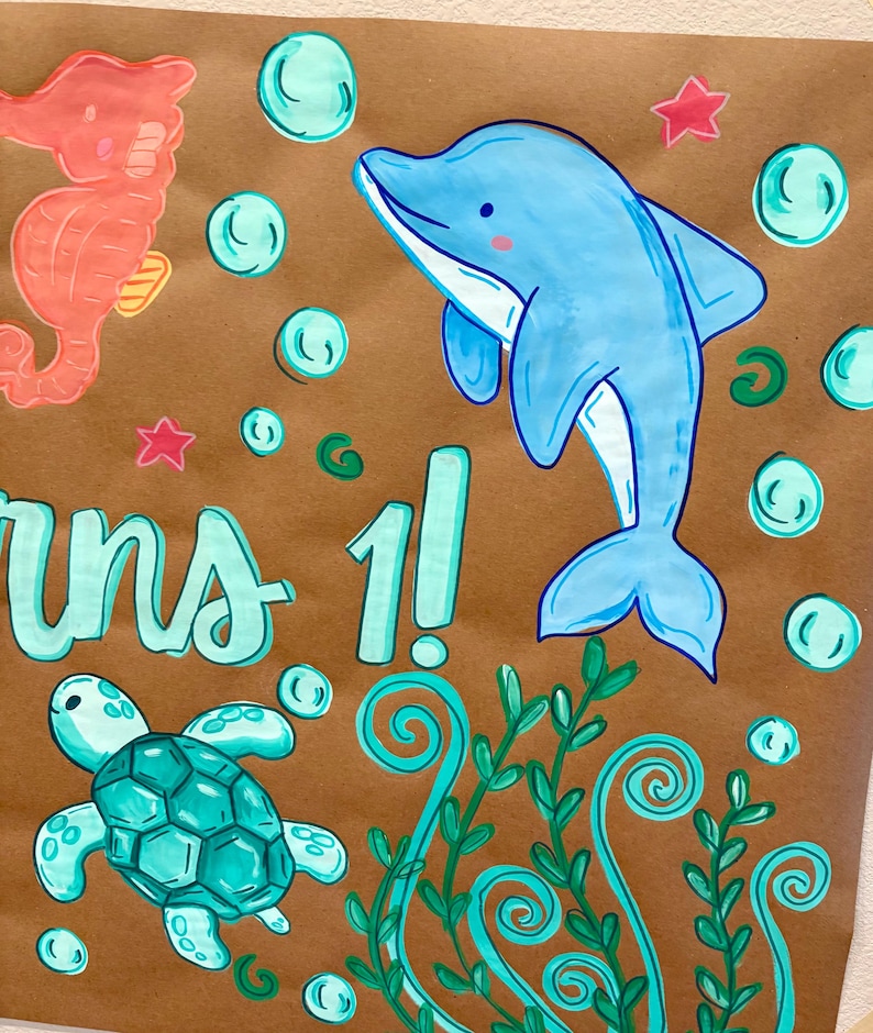 Custom Hand-painted Birthday Banner: Sea Theme - Etsy