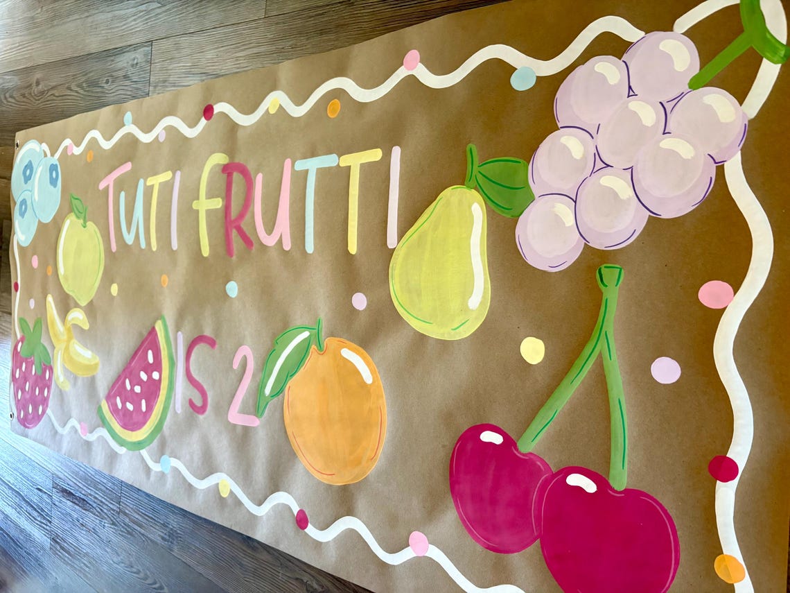 Custom Hand-painted Tutti Frutti Birthday Banner - Etsy