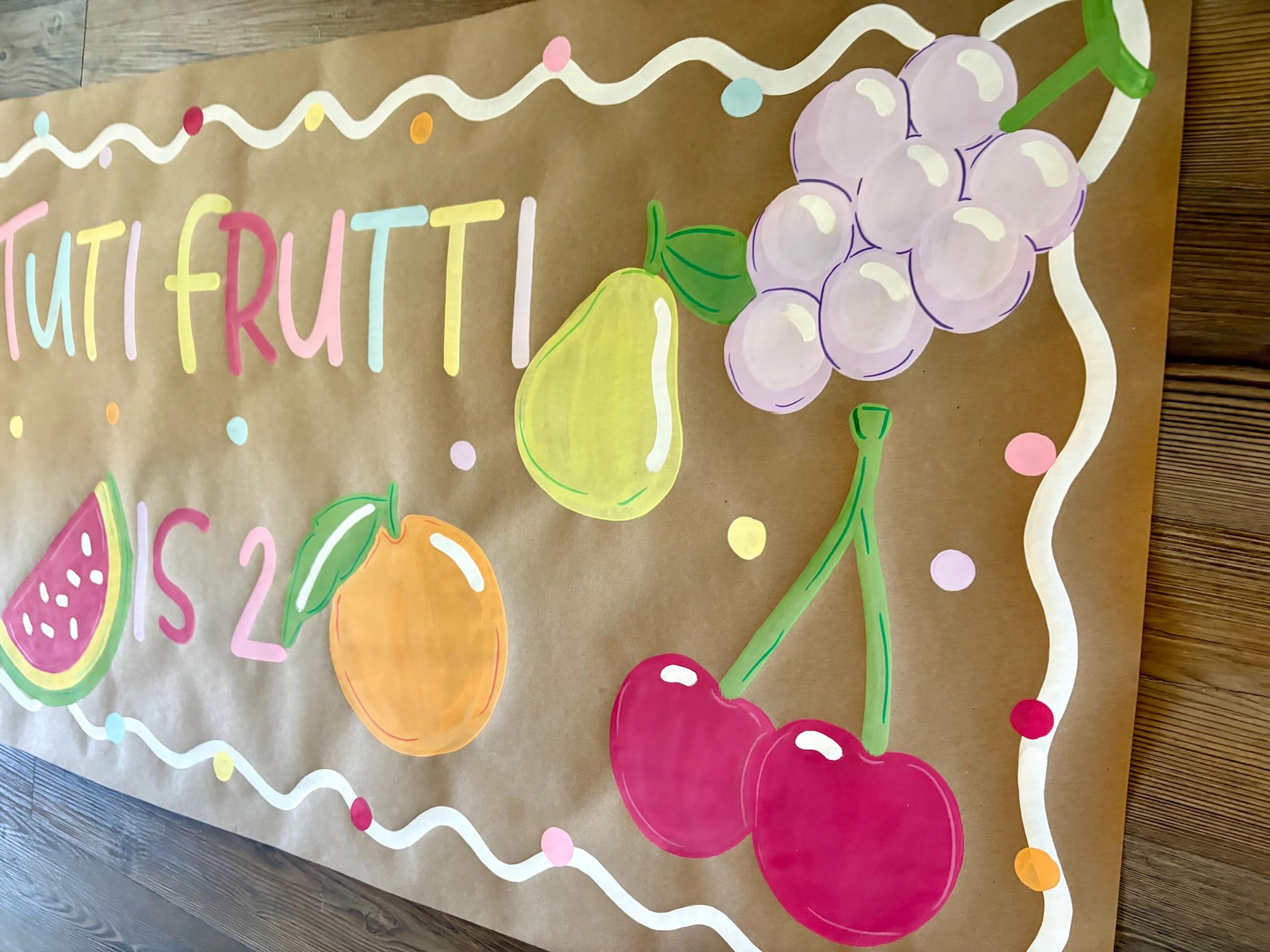 Custom Hand-painted Tutti Frutti Birthday Banner - Etsy