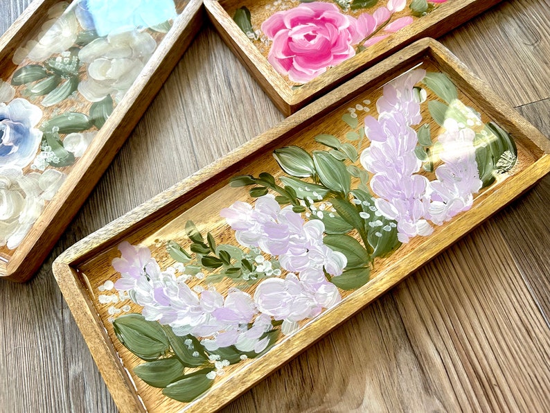 Floral Resin Trays – Custom Decorative Trays With Unique Flower Designs ...