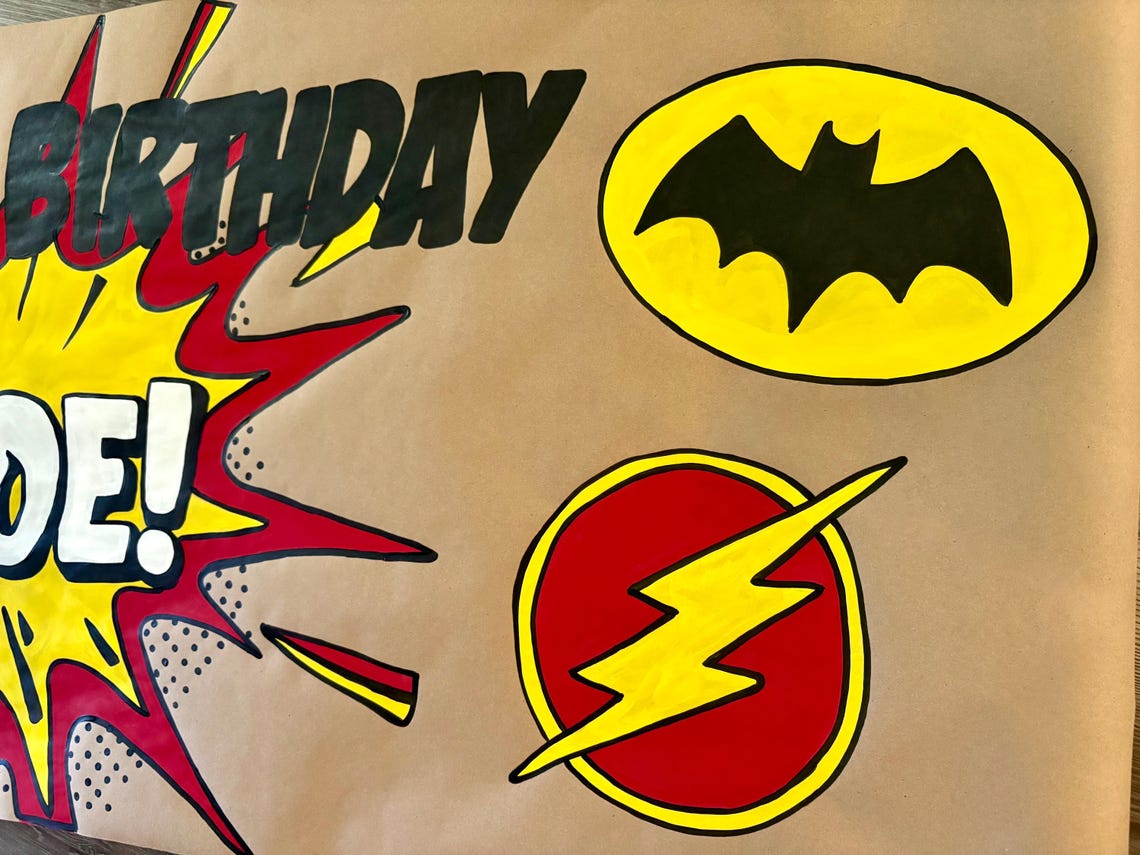 Hand-painted Hero Banner: Custom Baby Shower or Birthday Decor - Etsy