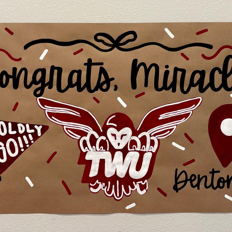 Painted Grad Banner Brown - Etsy