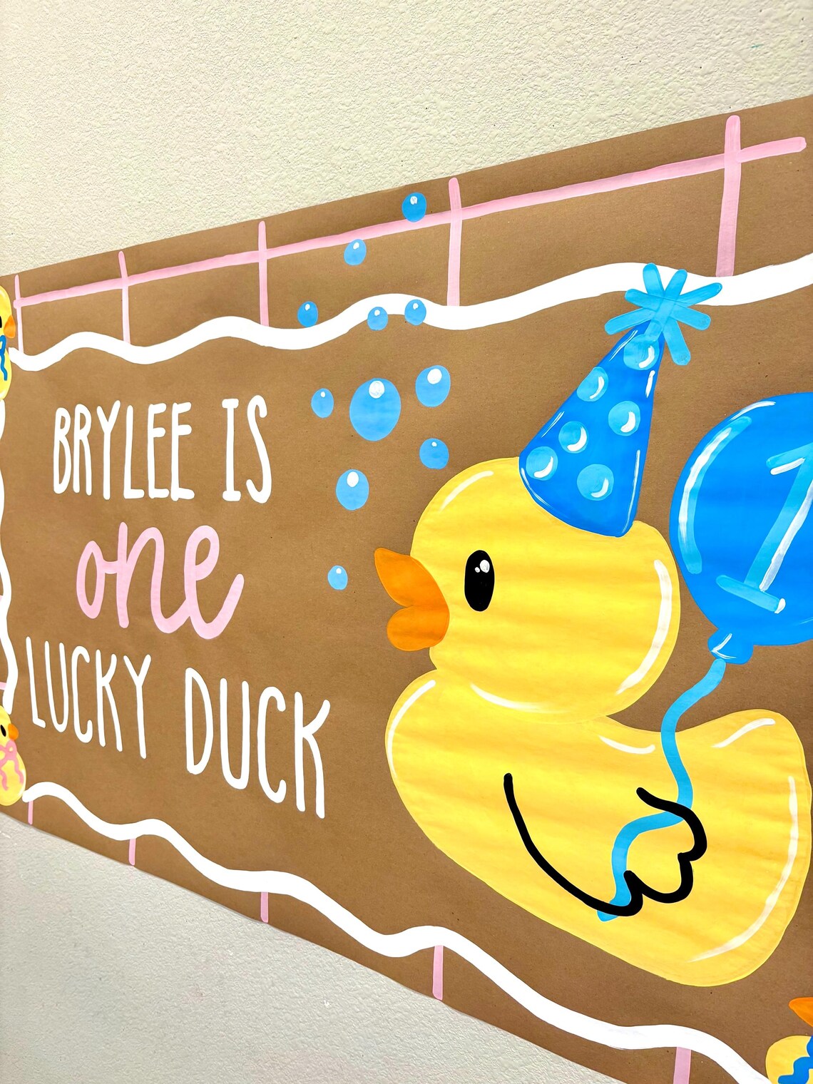 One Lucky Duck Birthday Banner: Custom Hand-painted Party Decor - Etsy