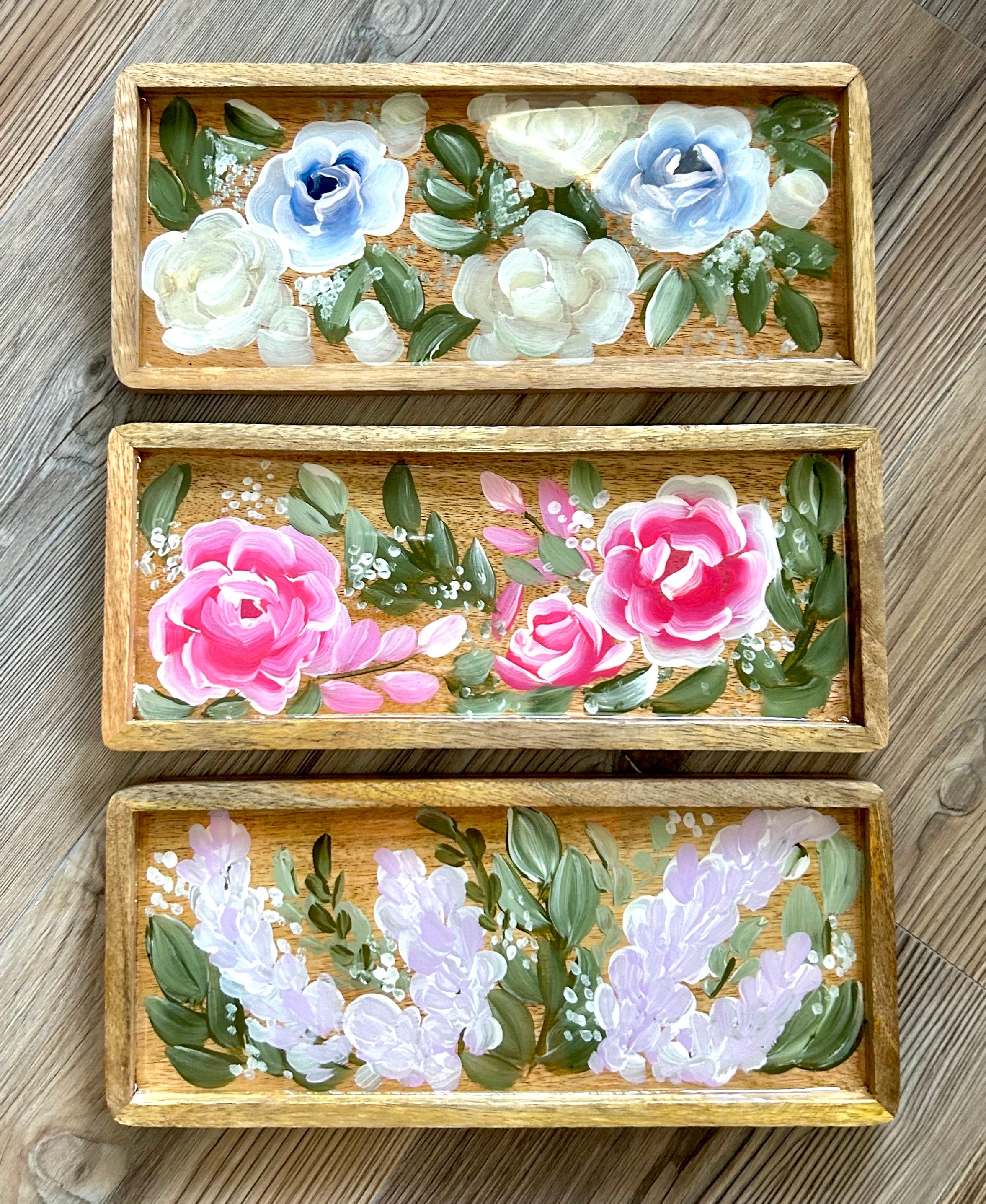 Floral Resin Trays – Custom Decorative Trays With Unique Flower Designs ...