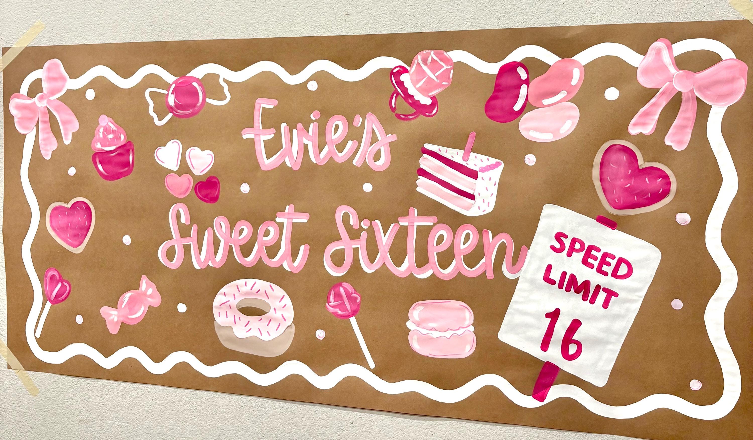 Custom Hand-painted Birthday Banner: Brown Paper Decor for Sweet ...