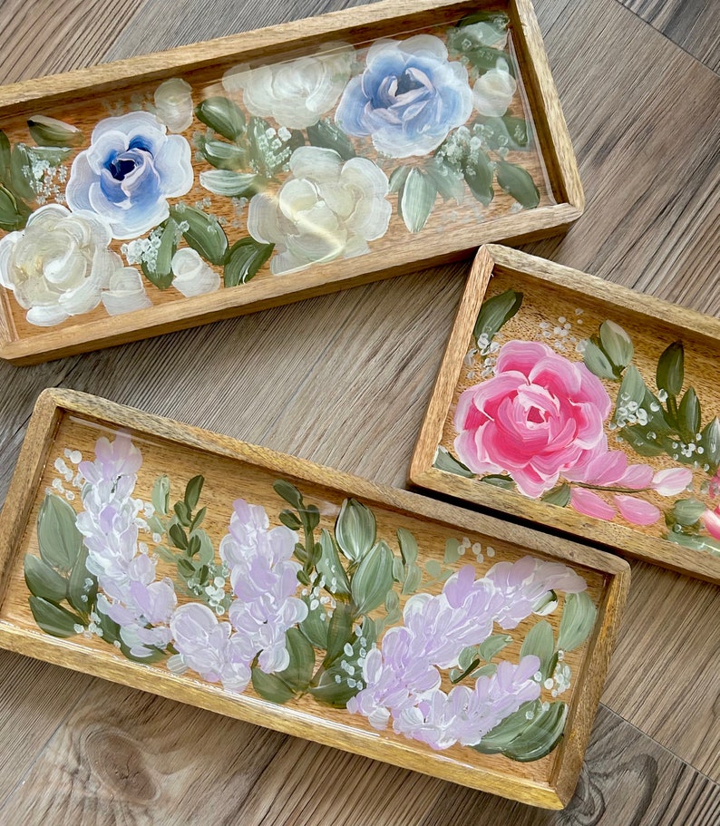 Floral Resin Trays – Custom Decorative Trays With Unique Flower Designs ...
