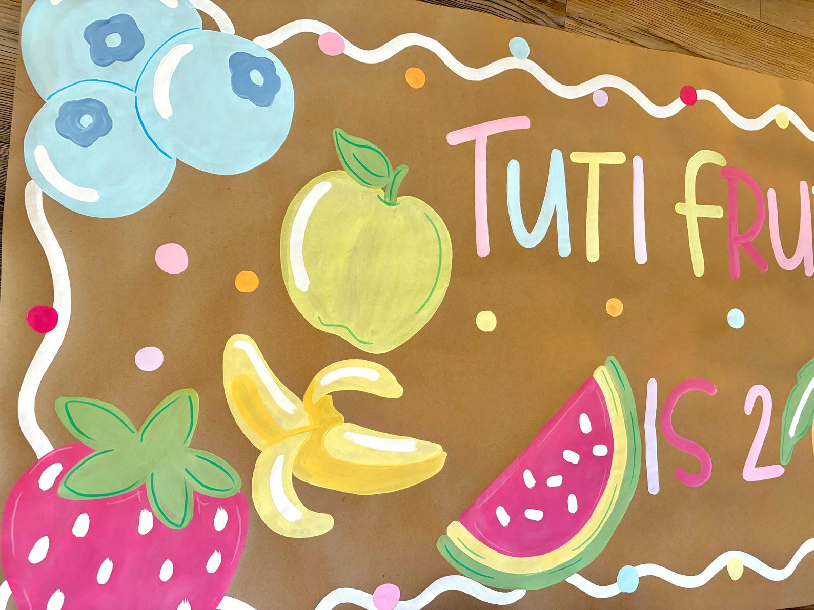 Custom Hand-painted Tutti Frutti Birthday Banner - Etsy