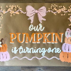 Hand-painted Fall Pumpkin/halloween Banner: Custom Brown Paper Party ...