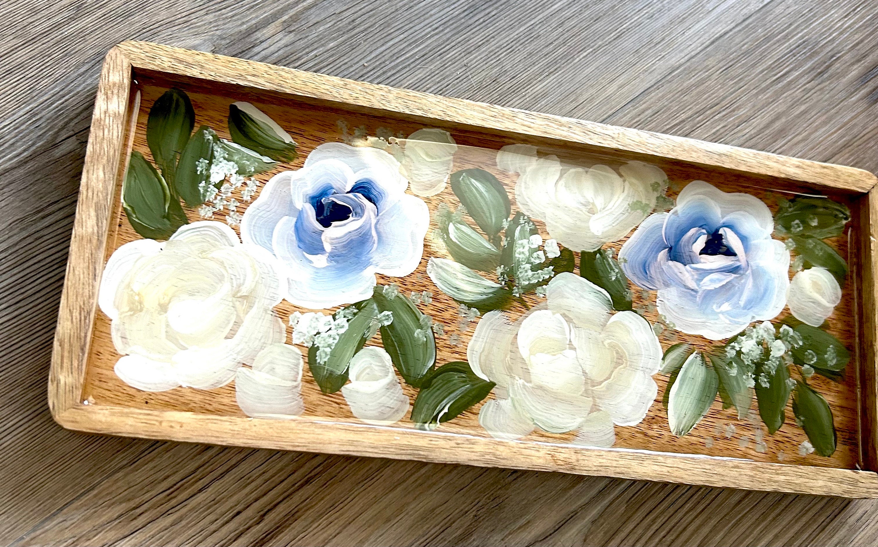 Floral Resin Trays – Custom Decorative Trays With Unique Flower Designs ...