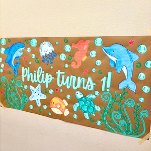 Custom Hand-painted Birthday Banner: Sea Theme - Etsy