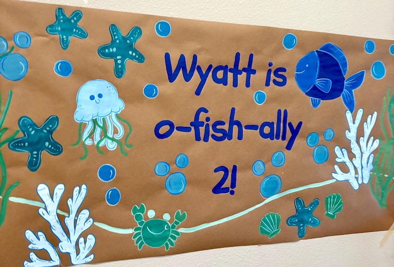 Custom Hand-painted Birthday Banner: Sea Theme - Etsy