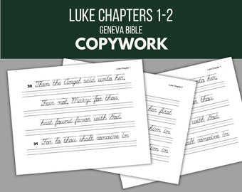 Christmas Advent Scripture Copywork Print and Cursive - Etsy