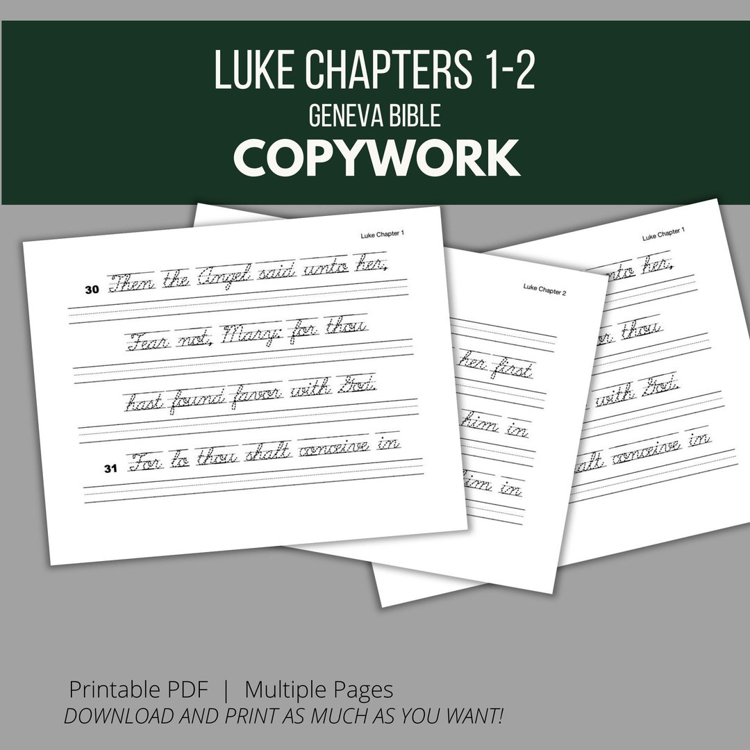 The Story of Christ - Cursive Copywork - Etsy