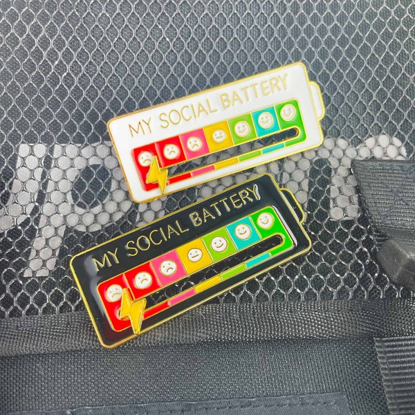 My Social Battery Pin - Etsy