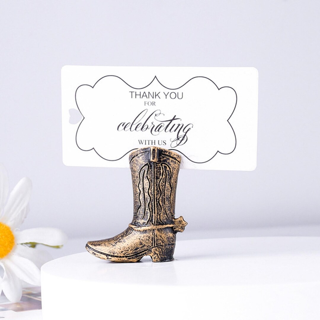 Cowboy Boot Table Card Holder set of 4 Thanksgiving Place - Etsy UK