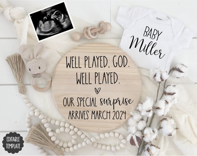 Surprise Baby Digital Pregnancy Announcement, Neutral Pregnancy Reveal ...