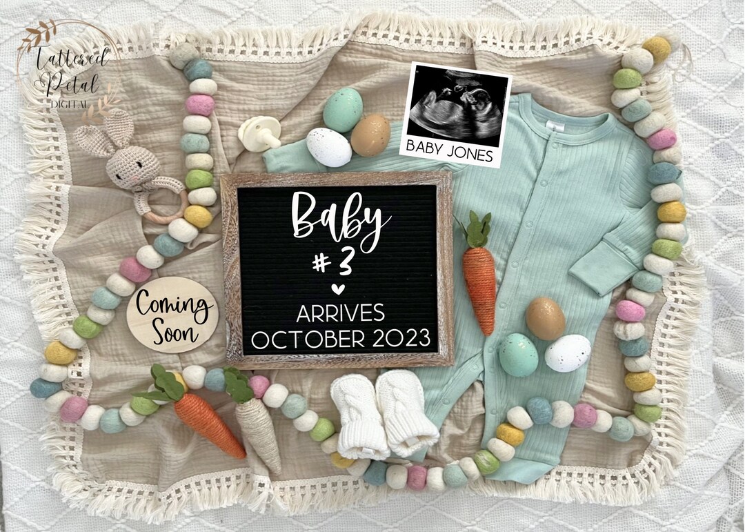 Third Baby Digital Pregnancy Announcement, Baby #3, Baby Number Three ...