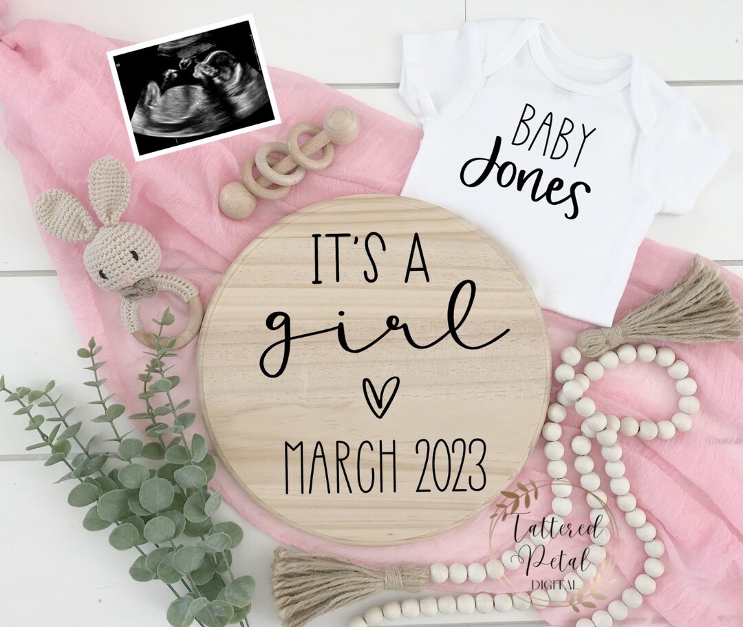 It's a Girl Pregnancy Announcement Digital, Little Sister, Gender ...