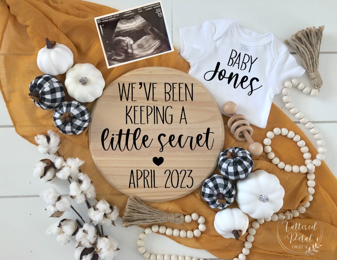 Fall Digital Pregnancy Announcement, We've Been Keeping a Little Secret ...