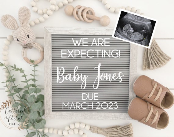 Pregnancy Announcement Digital We Are Expecting Letter Board - Etsy