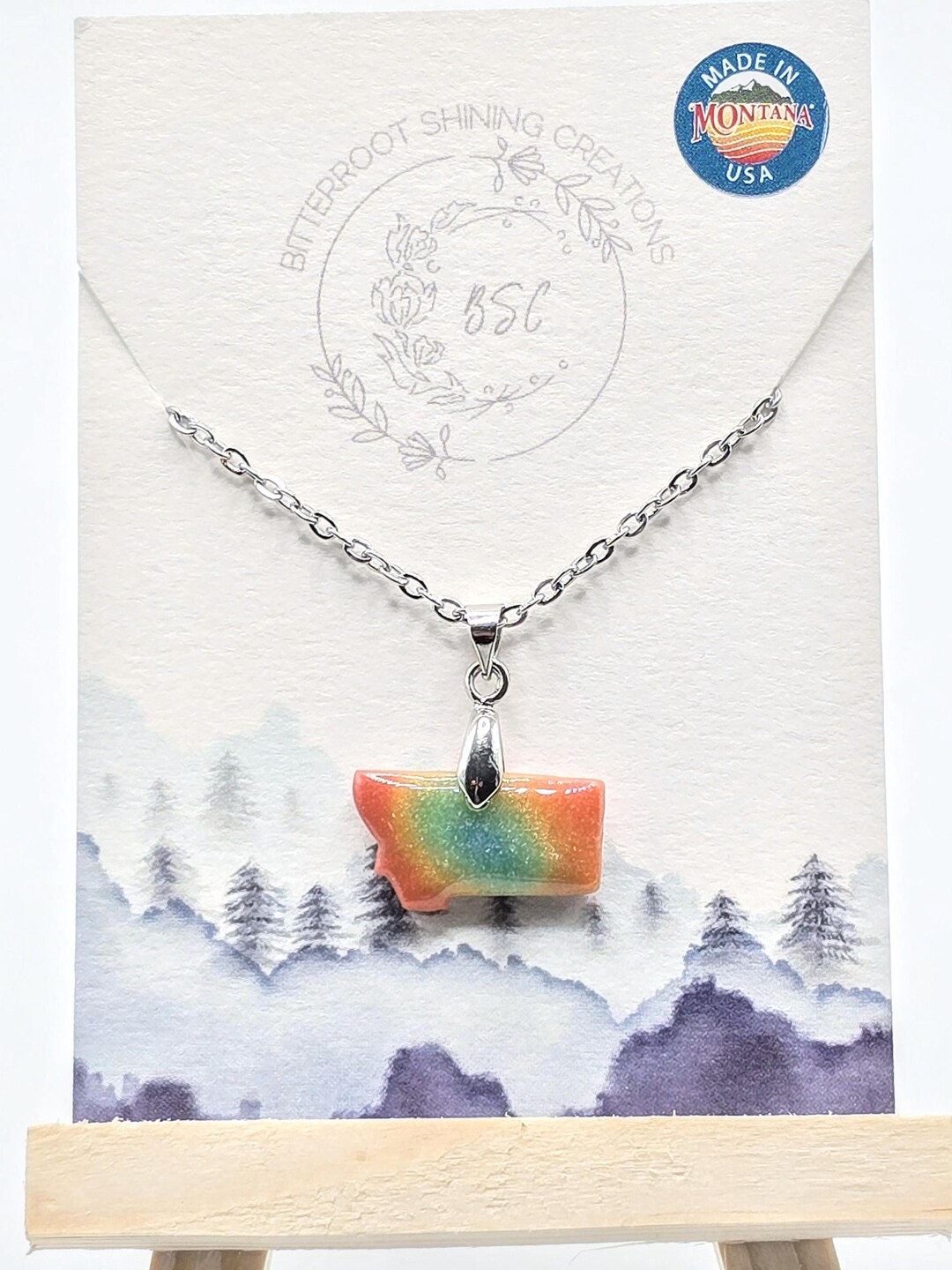 Small Yellowstone MT Grand Prismatic Inspired Necklace - Etsy
