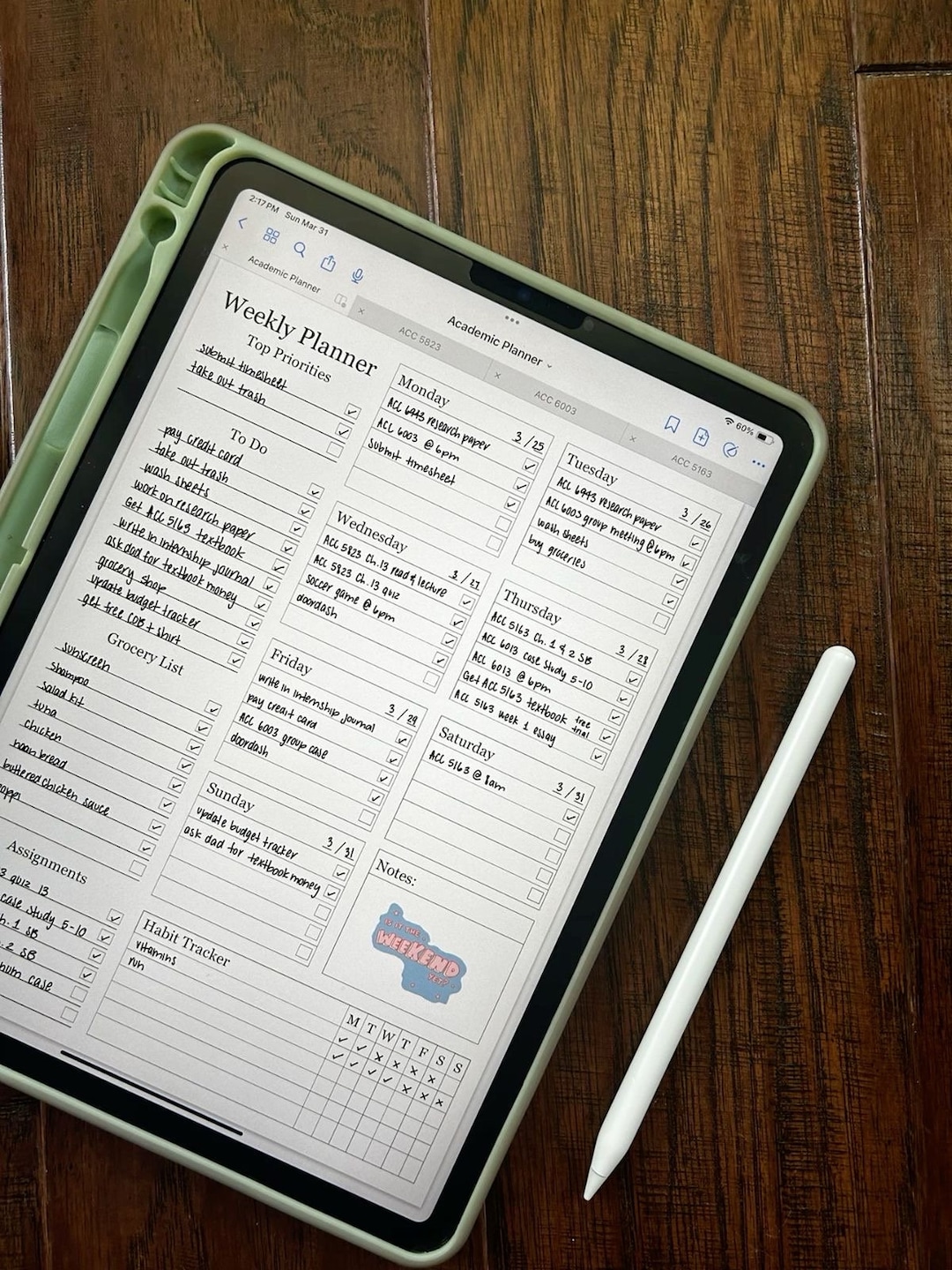 Weekly Planning Template (not Dated) - Etsy