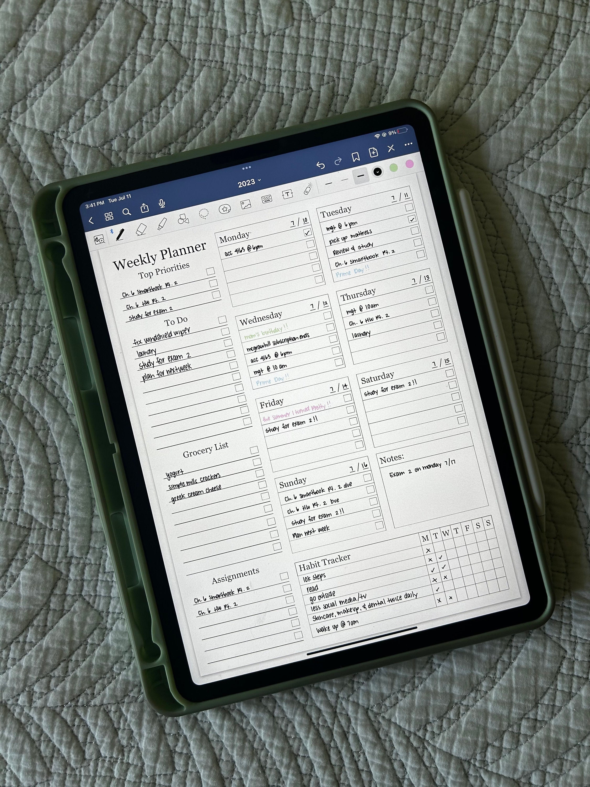 Weekly Planning Template (not Dated) - Etsy