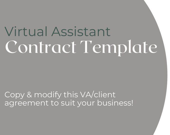 Virtual Assistant Client Agreement Contract Template - Etsy
