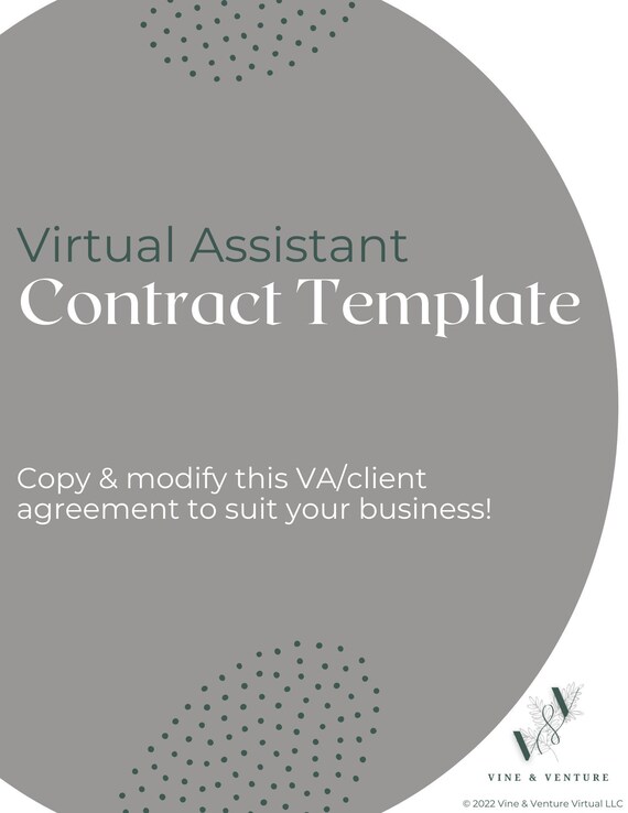 Virtual Assistant Client Agreement Contract Template | Etsy