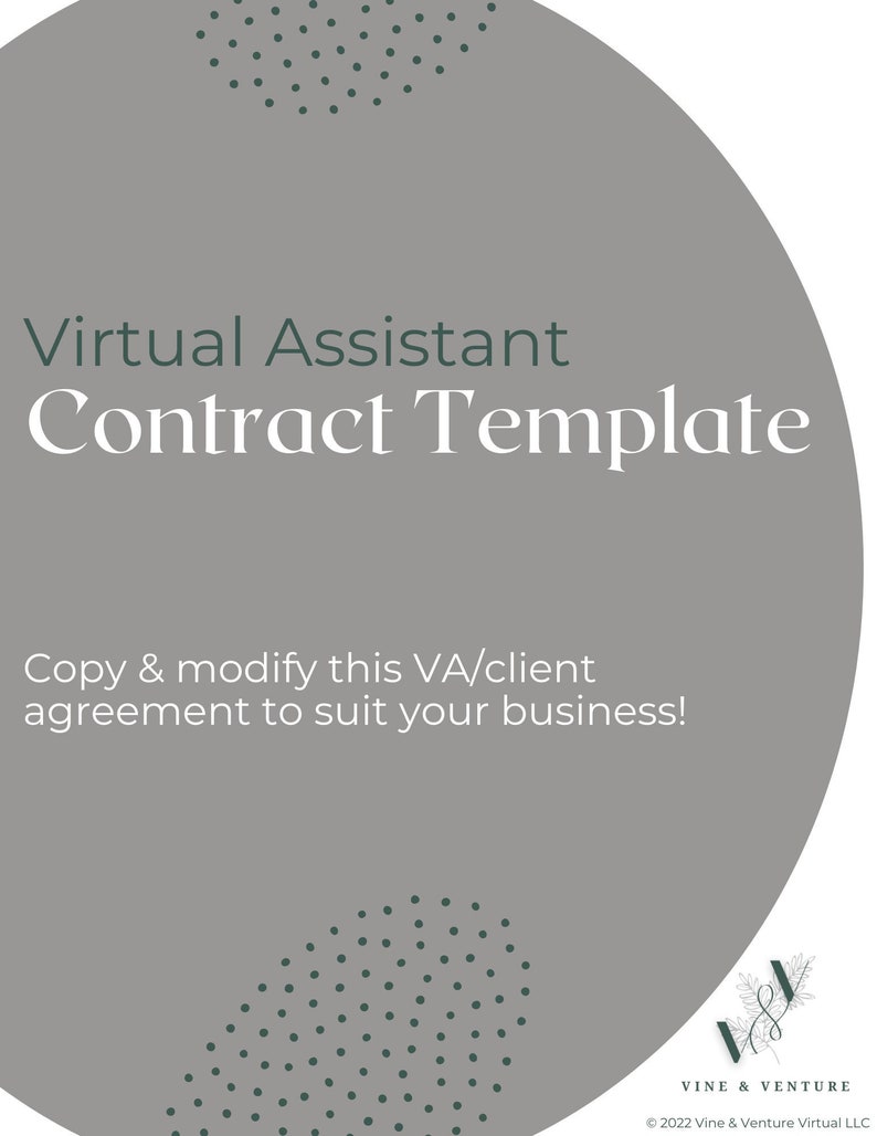 Virtual Assistant Client Agreement Contract Template - Etsy