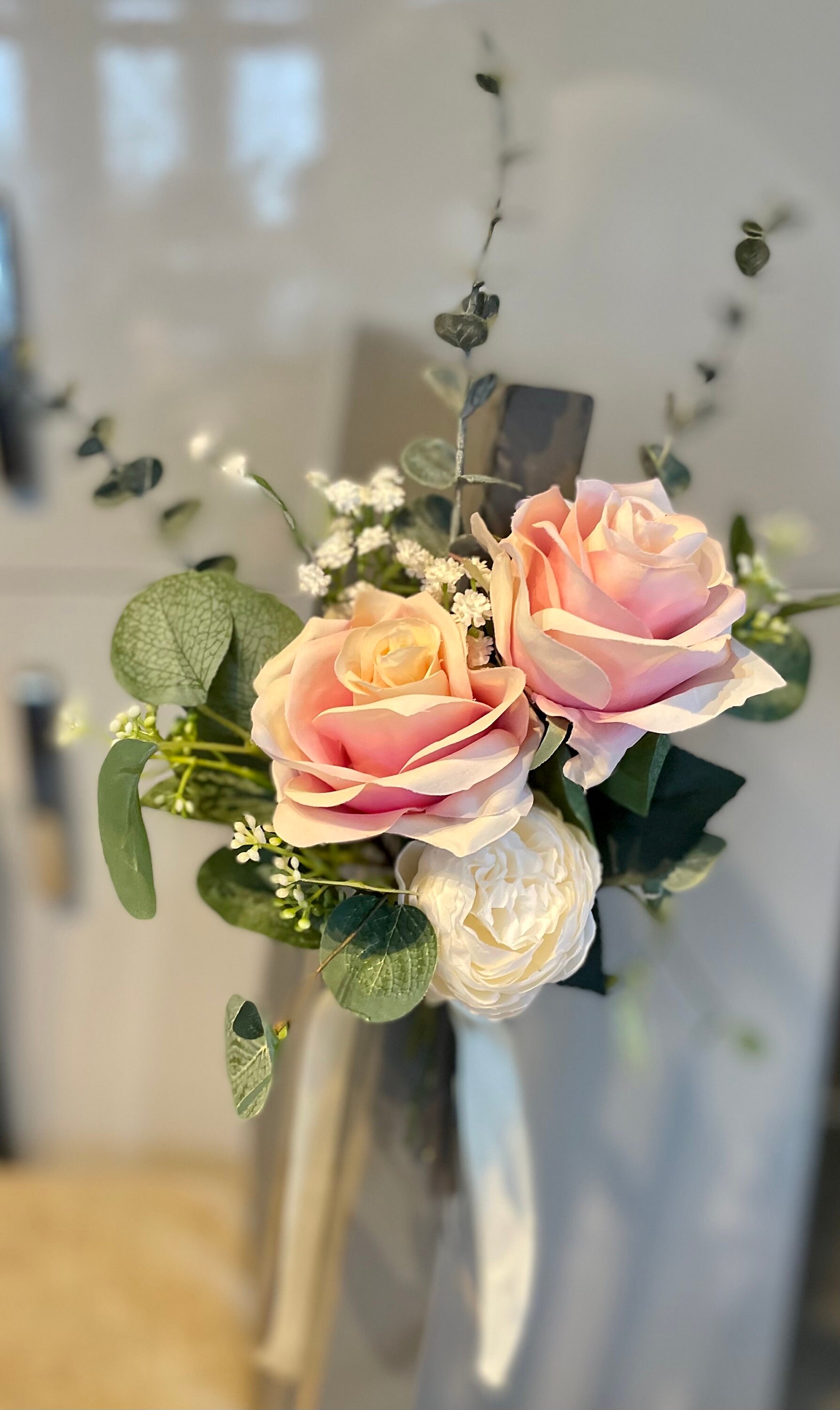 Wedding Pew / Chair Ends Finished With Ivory Sashes or Silk - Etsy UK