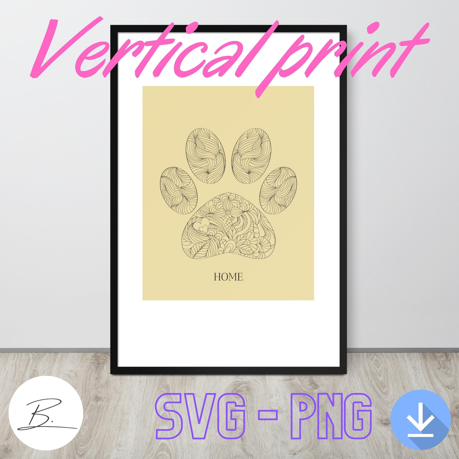 Dog Paw Print Wall Art Svg Instant Download - Etsy