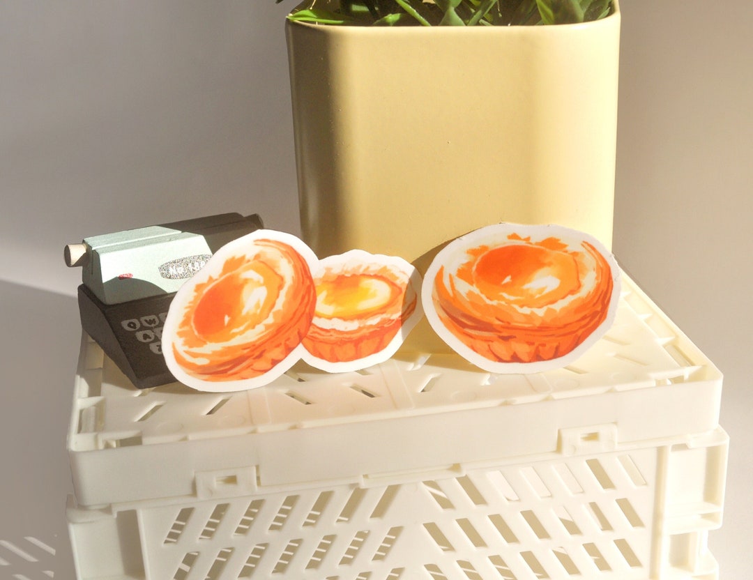 Egg Tart Sticker Pack | Cute Dessert Stickers | Aesthetic Food Stickers ...