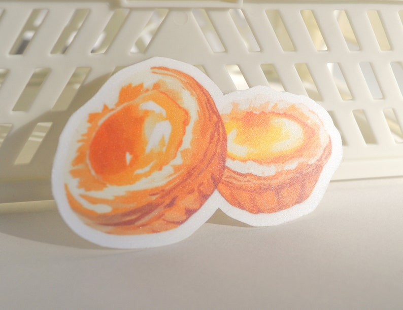 Egg Tart Sticker Pack Cute Dessert Stickers Aesthetic Food - Etsy
