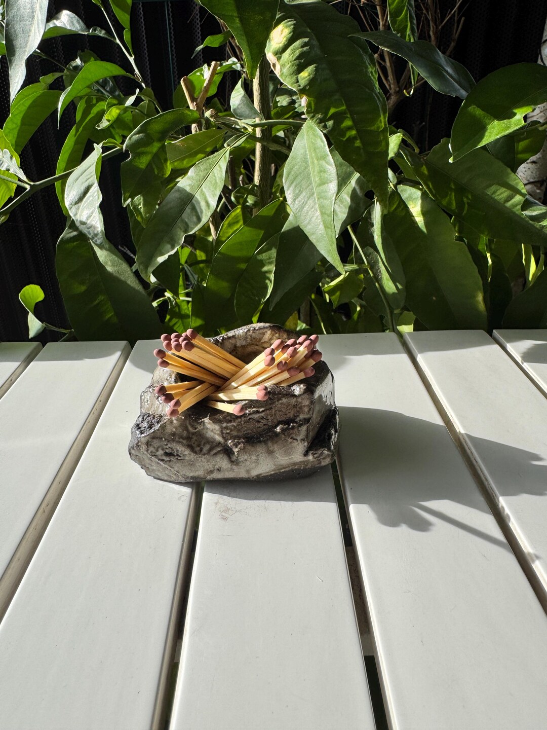 Hand Carved Stoneware Matchstick Holder – Rustic Scandi Swiss Inspired ...