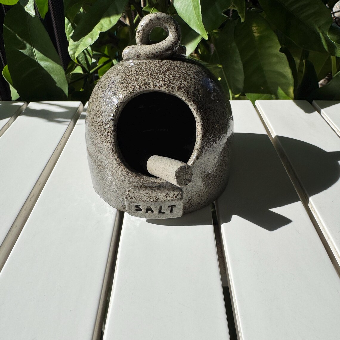 Salt Pig / Salt Piglet Holder Grey Rustic Stoneware [handmade Pottery ...