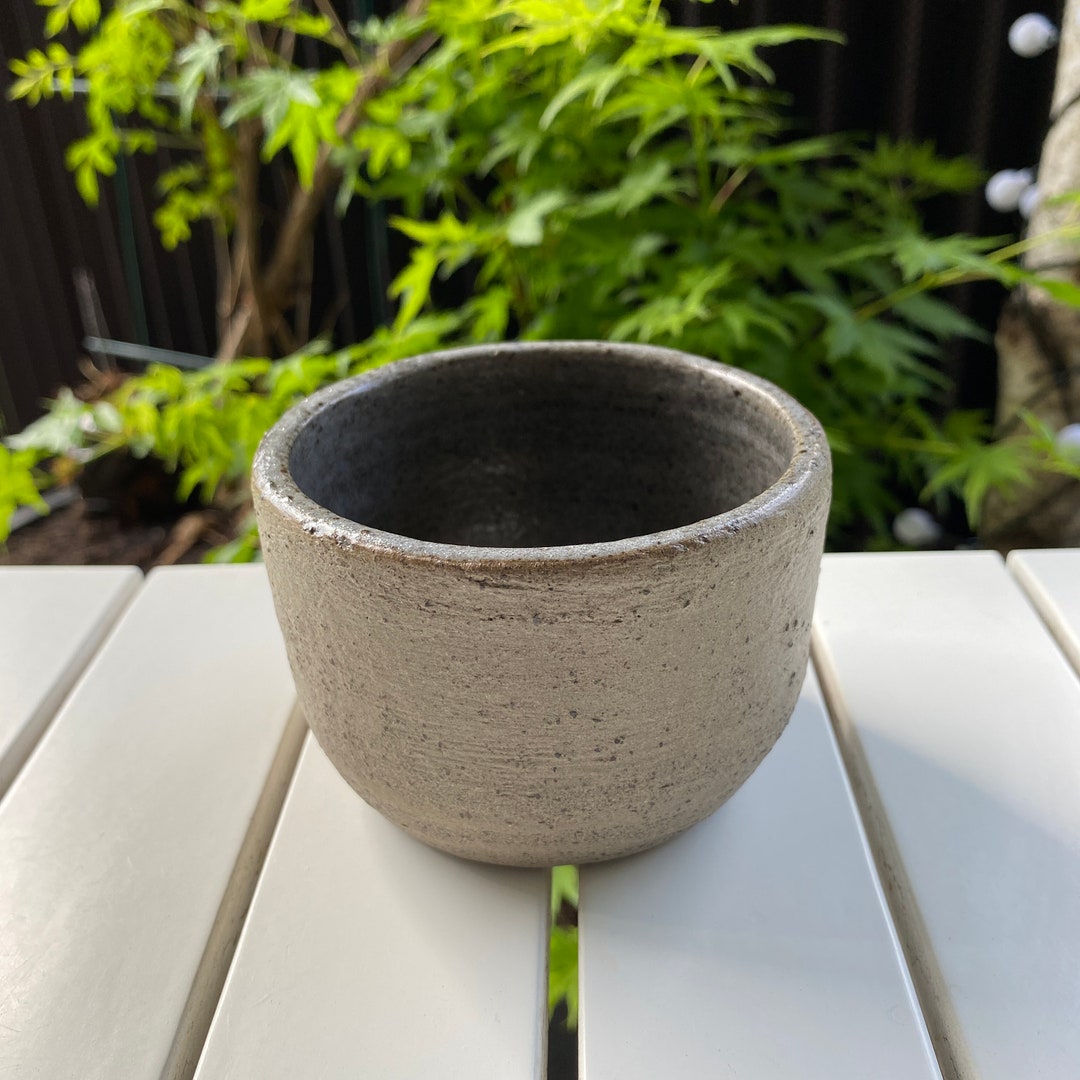 Grey Stoneware Planter Plant Pot Transparent Glaze handmade ...