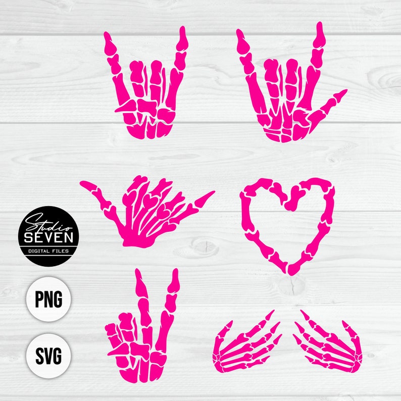 Skeleton Hands Svg Bundle Skull Rock Hand Heart Bone Svg - Etsy