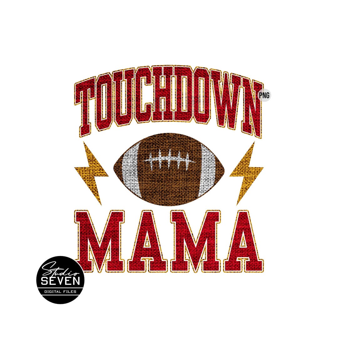 Touchdown Mama Png, Embroidered, Cute, Retro, Football, Football Season ...