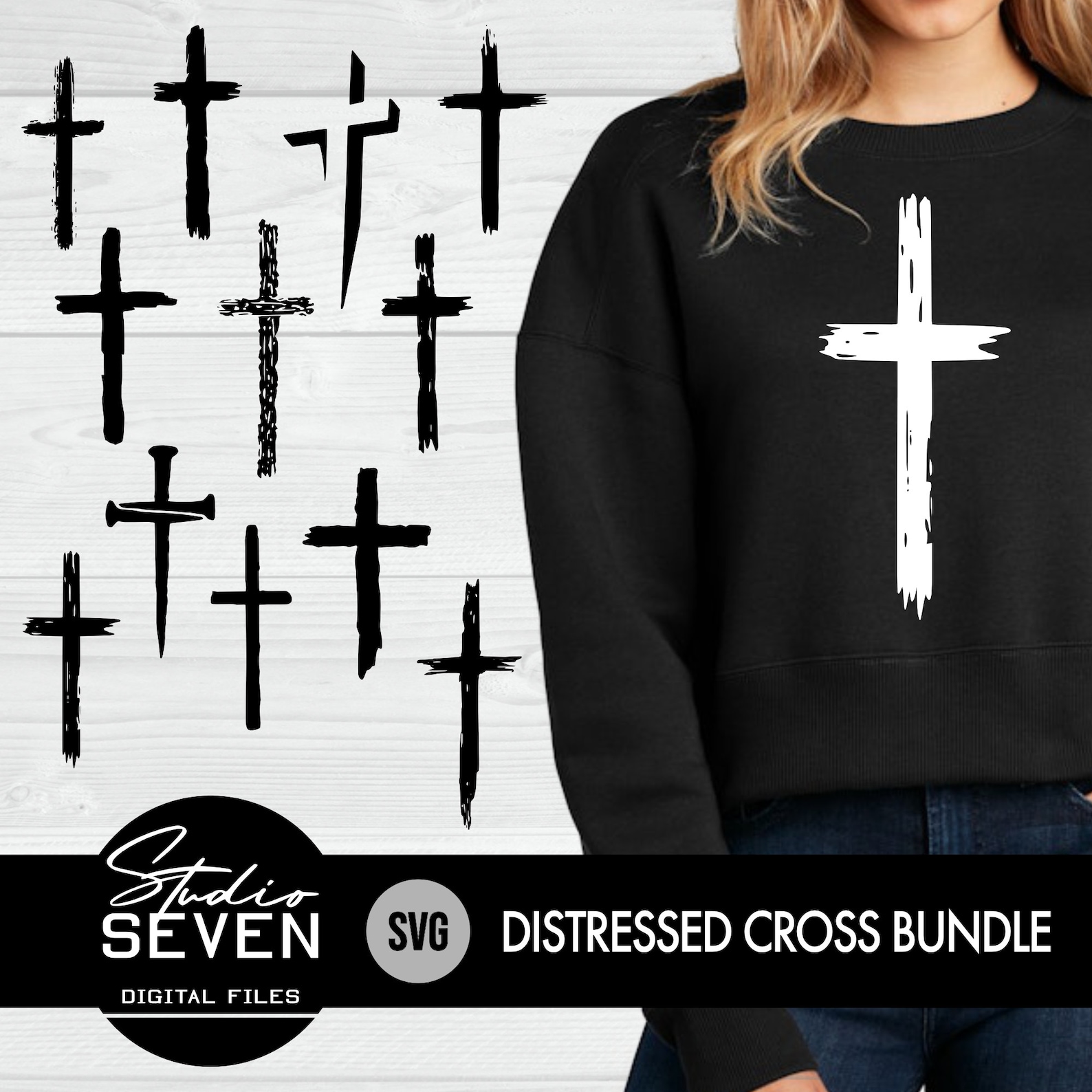Cross Svg, Distressed Cross Bundle Svg, Cross Bundle, Printable, Cricut ...