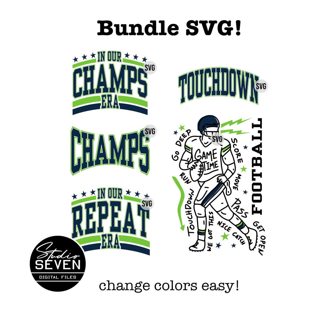 Football Svg Bundle, Champs, in My Champs Era, Touchdown, Repeat Era ...