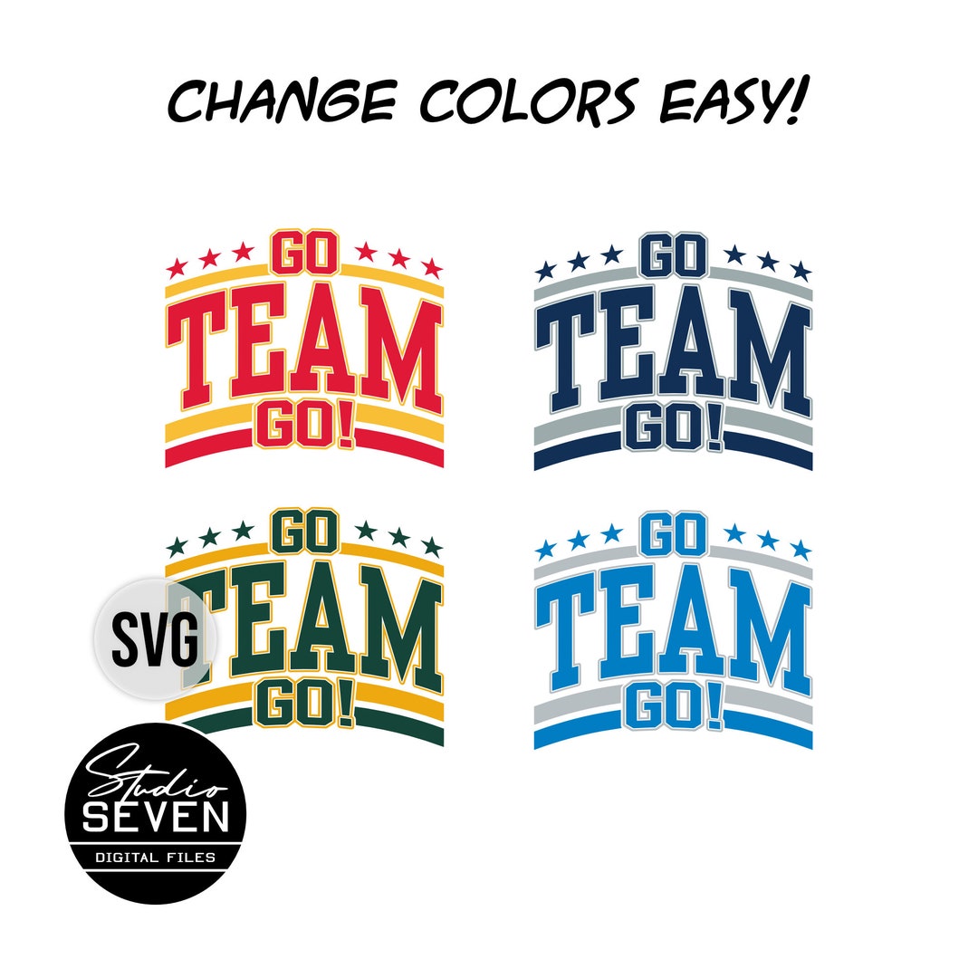Go Team Go Svg, Game Day, Football, Baseball, Basketball, Hockey ...