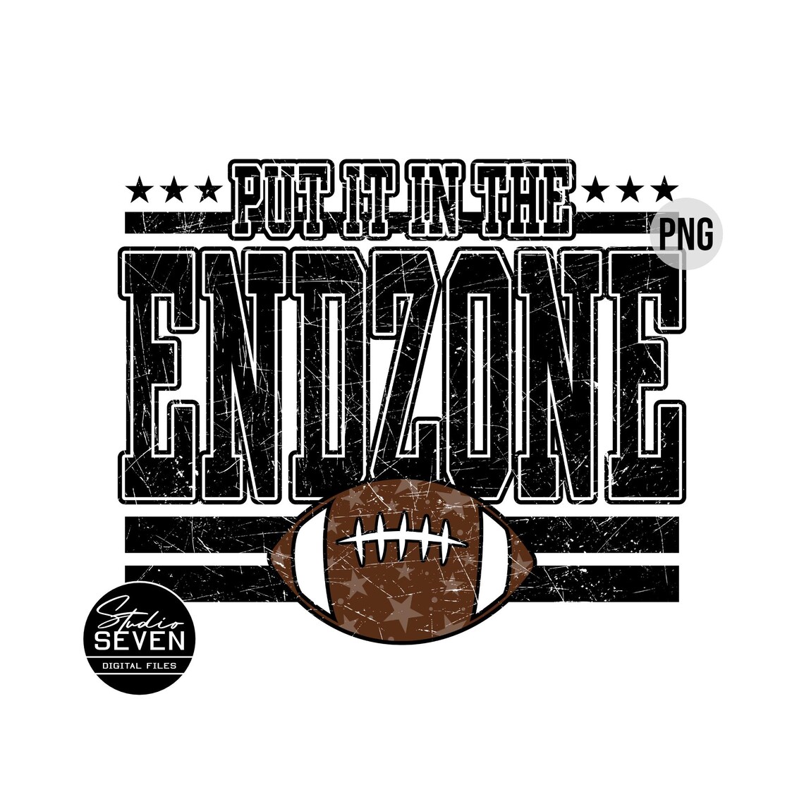 Put It in the End Zone Png, Retro, Varsity, Football, Football Png ...