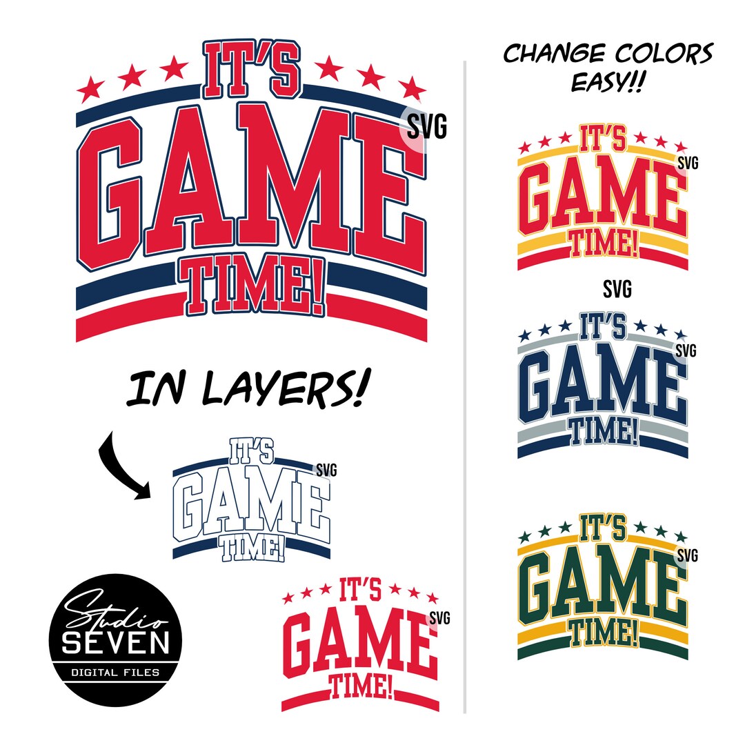 It's Game Time Svg, Game Day, Baseball Season, Football Season, Hockey ...