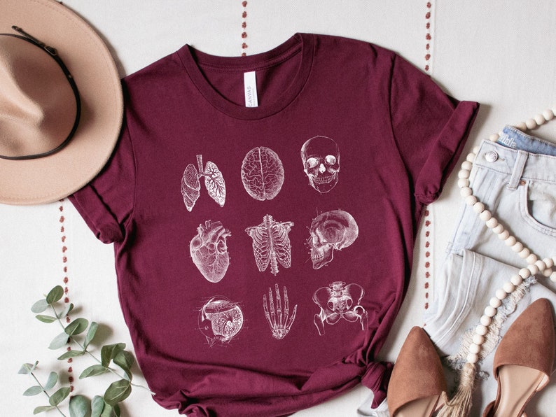 Anatomy Shirt, Anatomy Art, Dark Academia Shirt, Pastel Goth Shirt, Vintage Skeleton, Skeleton ...